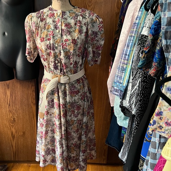 Vintage | Dresses | Vintage Looks Floral Lace Country Cottage Core ...